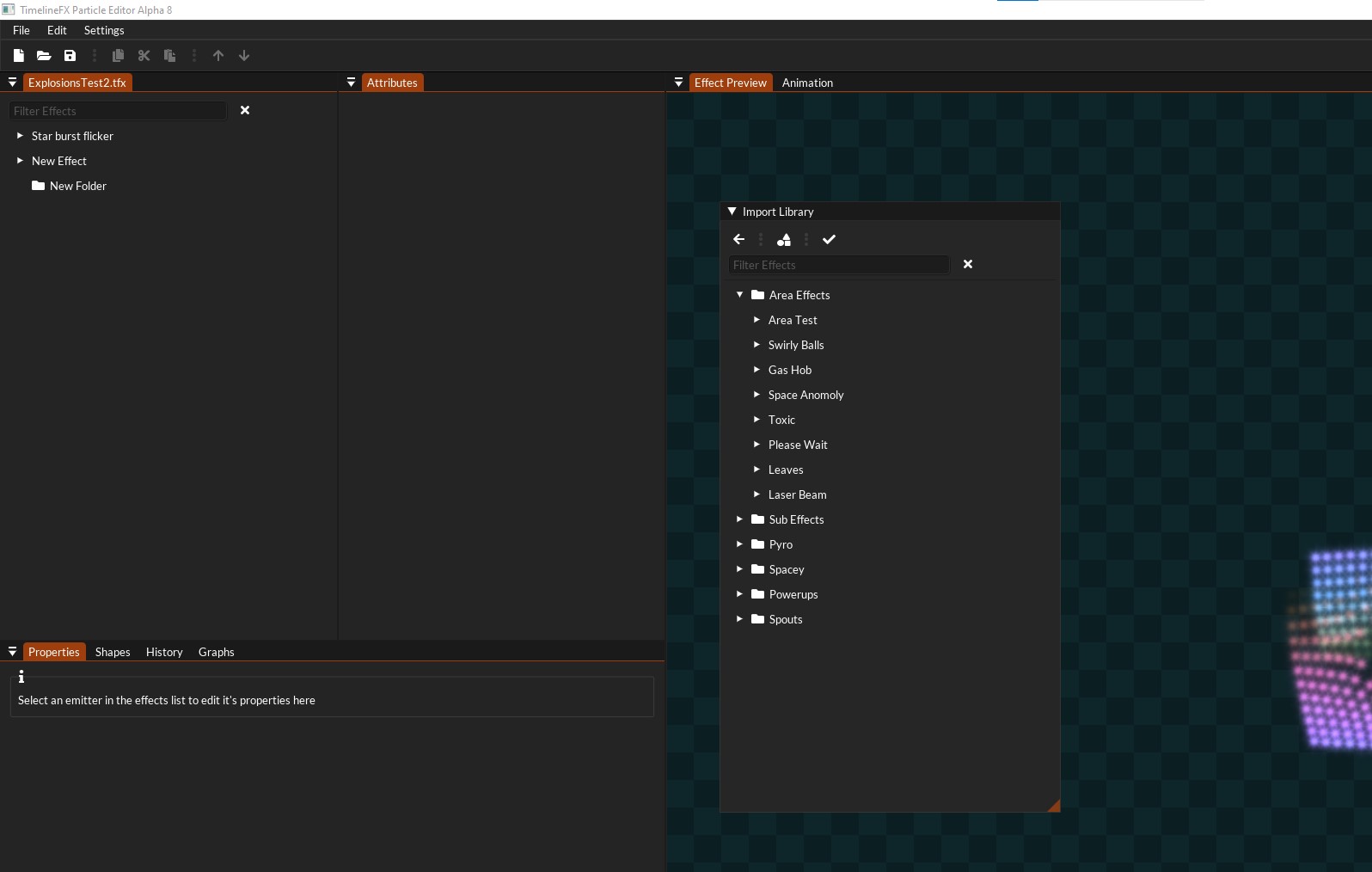 New Alpha version with library importer - RigzSoft - Particle Effects Software and Particle Shapes